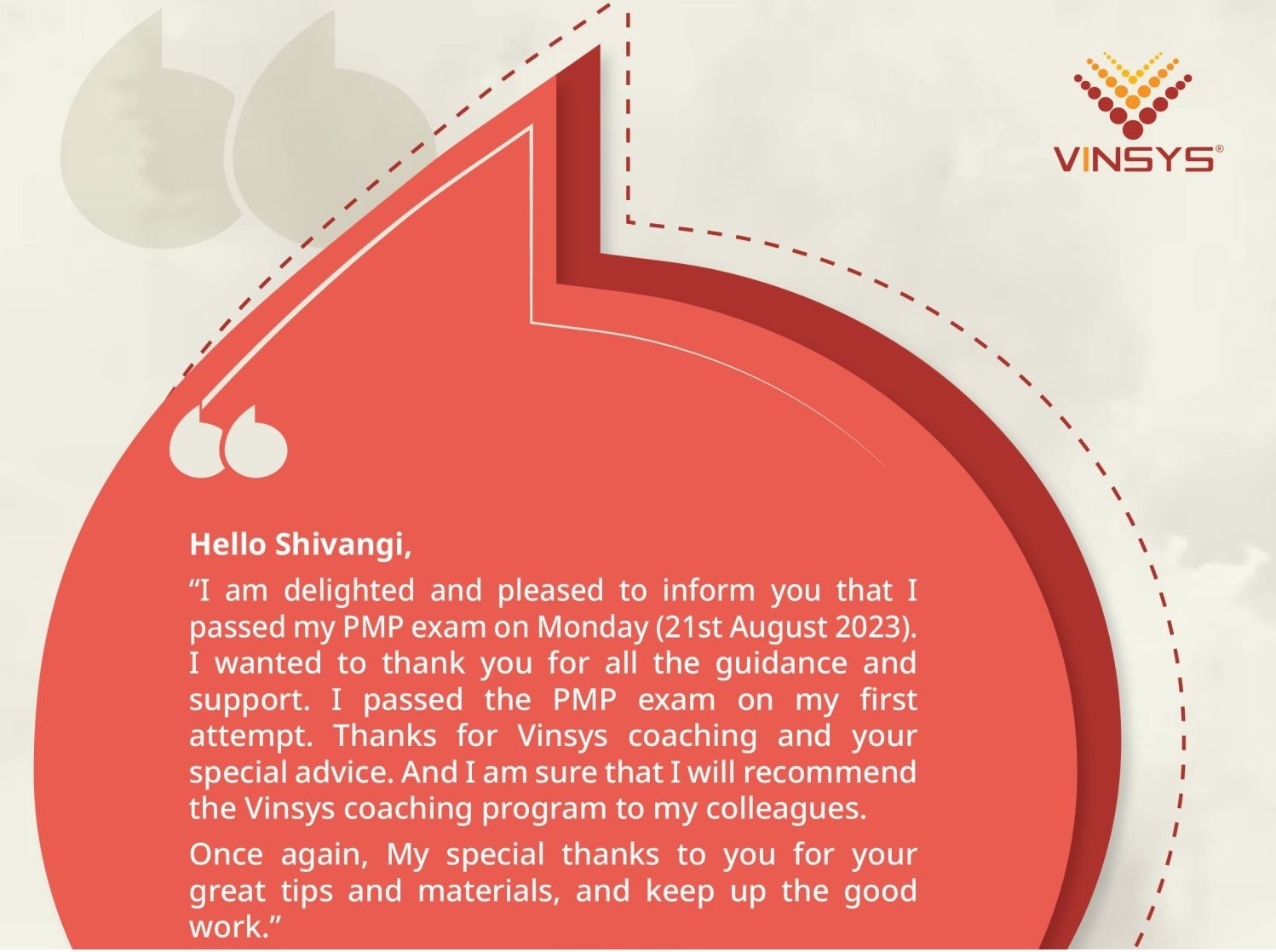 Proudly A PMP Certified Professional: A Grateful Shout Out To Team Vinsys