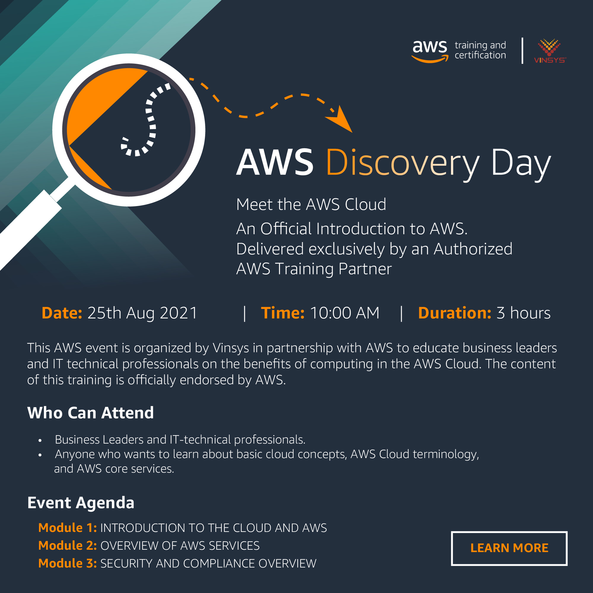 AWS Discovery Day is Free of Charge Online Event-vinsys